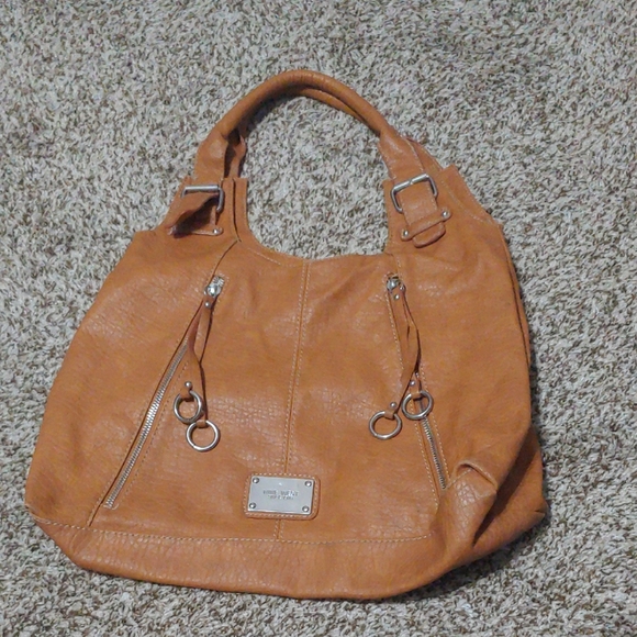 Nine West | Bags | Vtg Nine West Brown Leather Shoulder Bag Top Handle ...